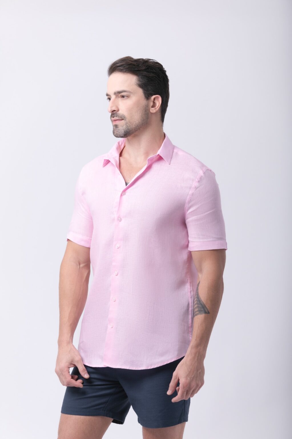 Camisa de Linho Capri Rosa - Ciao for Men