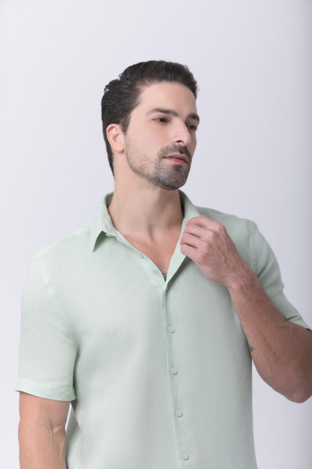 Camisa de Linho Capri Verde Claro - Ciao for Men