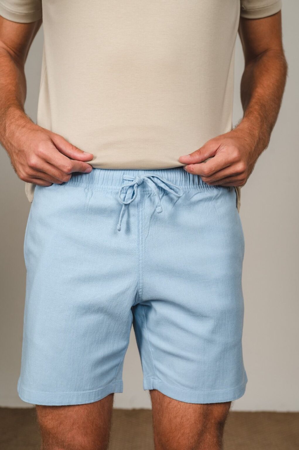 Short De Linho St. Barth Azul Médio - Ciao for Men